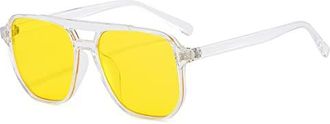 Generic Lunettes de soleil rétro à monture large pour hommes et femmes, lunettes de plage pour vacances en plein air (couleur : A, taille : moyen) 2026, E, Ta