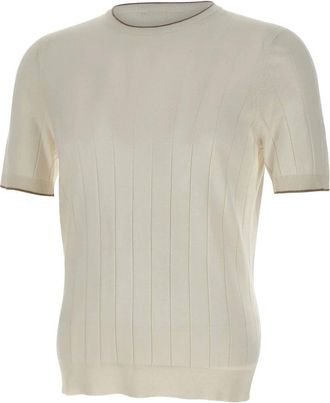 Gran Sasso Homme, Pulls, Blanc, Taille: L Pull en maille de soie