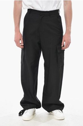 Off-white Twill Cargo Trousers with Ankle Drawcord size 44
