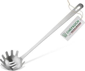 Fackelmann Chefkoch Cuill&egrave;re &agrave; spaghetti - Parfait pour servir les cr&eacute;ations de p&acirc;tes, acier inoxydable de qualit&eacute; au look mat - Cuill&egrave;re &agrave; p&acirc;tes lavable au lave