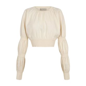 Cortana Cortana Crop Top - - Tops - Damen - Beige - M