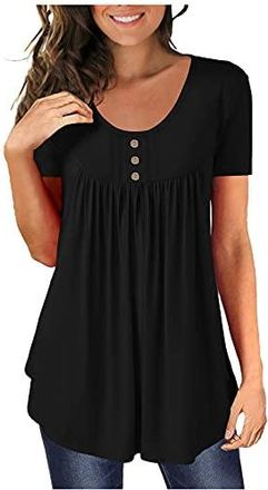 Generic Tunique Femme Grande Taille - Femme Tunique &Agrave; 3/4 Manches Longues Chemise Imprim&eacute;e Floraux pour Les Femmes Casual &Eacute;l&eacute;gant Et Chic Blouses D&eacute;contract&eacute; 