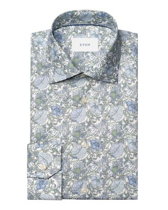 Eton Signature Twill-Hemd mit floralem Print und Kentkragen, Contemporary Fit in