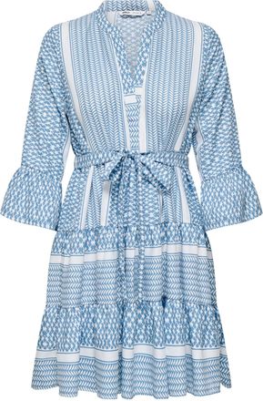 Only Damen Onlathena Life 3/4 Short Dress WVN Noos Stylisches Kleid Mit V-Ausschnitt Und Gürtelverschluss Für Den Alltag, Coronet Blue, XXL