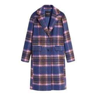 Desigual Chaq_Checkered Mantel - - Coats - Damen - Blau - XS