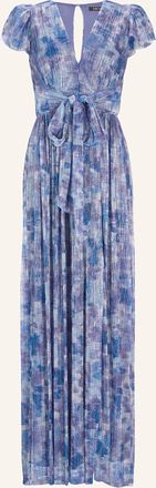 Swing Swing Abendkleid Mit Plissees Und Glitzergarn blau