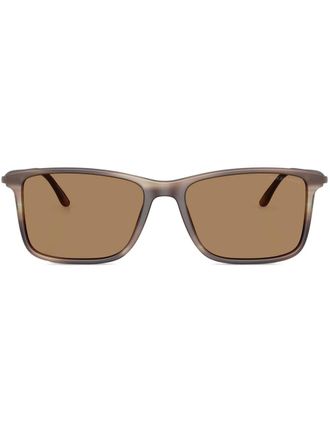 Giorgio Armani lunettes de soleil à monture rectangulaire - Marron