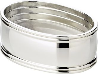 Edzard 6er Set Serviettenring Faden, L&auml;nge 6 cm, edel versilbert, anlaufgesch&uuml;tzt