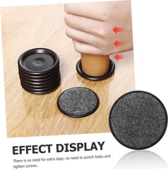 Soimiss 4 Stück rutschfeste Möbeluntersetzer Rund Strapazierfähigem Material Bodenschoner und Möbelbeinschutz Geeignet für Haushalt Sofa Teppich und Holzböden