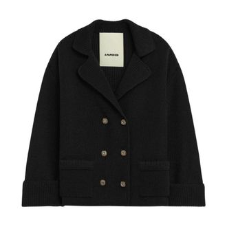 A Paper Kid Femme, Pulls, Noir, Taille: 36 FR Cardigan Doppiopetto Bottoni Gioiello