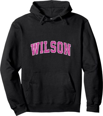 Wilson North Carolina NC Vintage Sports Design Pink Pullover Hoodie