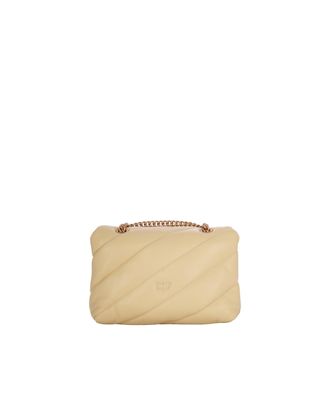 Pinko Womens Shoulder Bag Love Puff Vanilla Yellow-Antique Gold Yellow/antique