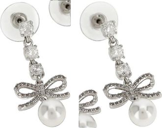 Self Portrait Bow Crystal-charm Earrings