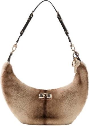 Guess sac &agrave; &eacute;paule bandouli&egrave;re Mavis Hobo Bag Espresso Multi beige