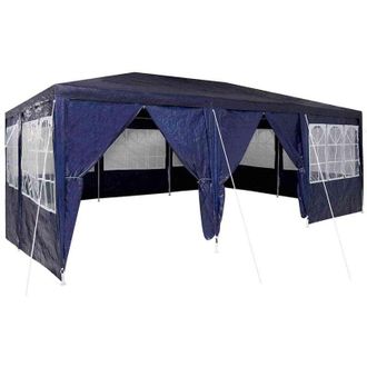 vidaXL Tente de f&ecirc;te Bleu, Blanc 600 x 400 x 266 cm Polyester, Acier Vidaxl