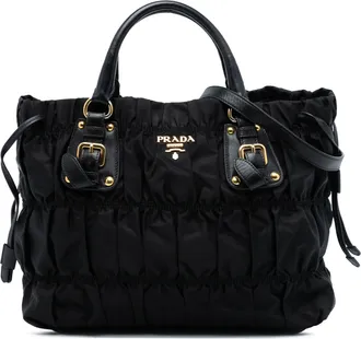 Prada Black Tessuto Gaufre Satchel