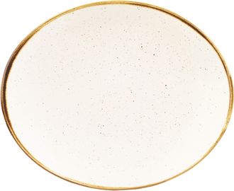 Churchill Stonecast -OVAL COUPE PLATE Teller- Durchmesser: &Oslash;19,2cm, Farbe w&auml;hlbar (Barley White)