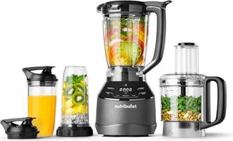NutriBullet Full Size Blender Combo, Elektrischer Mixer, Multifunktionaler Zerkleinerer, Profi, 1200 Watt Leistung, 1,89l Krug, 946ml und 710ml Gläser, schwarz, N