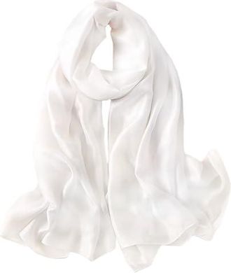 Lina & Lily Foulard Châle Étole Femme Mariage en Tissu Brillant Léger (Blanc)