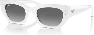 Ray-Ban Zena Bio-based Sonnenbrillen White Snow Fassung Grau Glas 52-22