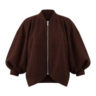 Meimeij Veste Bombe Scuba zipp&eacute;e - Femme - Vestes - Brun - Taille: 36 FR