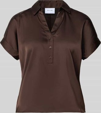 Vila Regular Fit Bluse mit V-Ausschnitt Modell ENNA RAVENNA