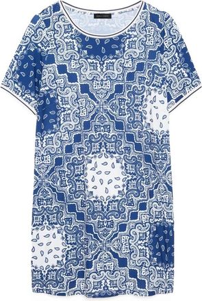 Fiorella Rubino Femme, Robes, Bleu, Taille: 44 FR Robe en jersey &agrave; imprim&eacute; bandana