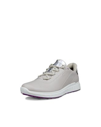 Ecco Damen Golf S-Casual Leder Gravel Silver Metallic Trainer 37 EU
