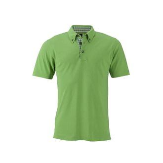 James & Nicholson Herren Klassisches Polo im Trachtenlook (XXL, Lime-Green/Lime-Green-White)