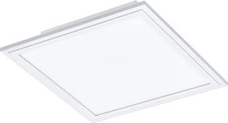 Eglo LED Deckenleuchte Salobrena 1, 1 flammige Deckenlampe, Material: Aluminium, Kunststoff, Farbe: Weiß, L: 30x30 cm, neutralweiß