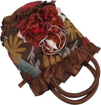 Yardwe Flower Bucket Bag Small Purse Floral Evening Clutch For Women Formal Vintage Wedding Handbag Lightweight Polyester Banquet Purse