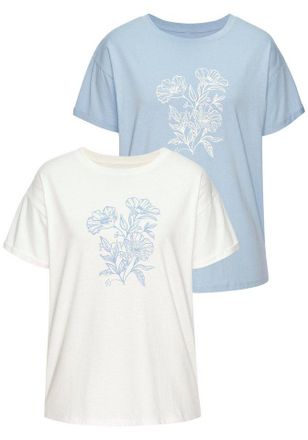 Vivance T-Shirt mit Frontdruck (2er-Pack) aus hochwertiger Bio-Baumwolle