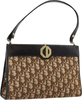 Dior Sac bandouli&egrave;re Trotter en toile Pre-owned - Femme - Pre-owned - Brun - Taille: ONE Size