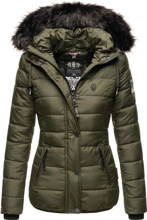 Navahoo warme Damen Winter Jacke Parka Mantel Stepp Kurzjacke gef&uuml;ttert B832 [B832-Zuckerbien-Olive-Gr.S]