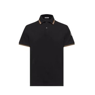 Moncler Logo Patch Polo Shirt - - Tops - Herren - Schwarzk - M