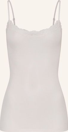 Hanro Top Woolen Lace Mit Merinowolle Und Seide weiss