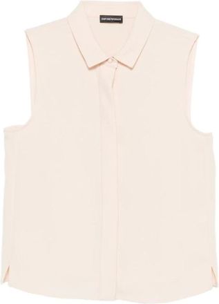 Emporio Armani Femme, Blouses et Chemises, Rose, Taille: 34 FR Chemise Sans Manches en Gabardine Technique
