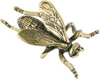 BESPORTBLE Fliege Skulpturen Mini-Messing-Bienen-Ornament: Vintage -Statue Gl&uuml;cksbienen-Figuren Home Desktop-Dekorationen F&uuml;r Heimwerker- 4. 4X2. 5Cm Messing Fig