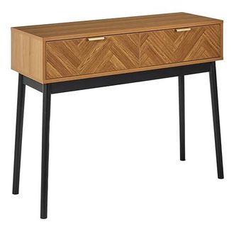 The Home Deco Factory HD0301, Console, Modèle Felix, Collection Lounge Edition, Mobilier, Table Et Bureau, Console et Sellette, 100x80x35 cm, Marron Noir
