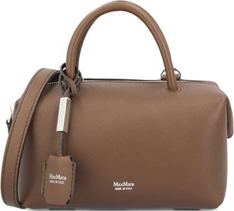 Max Mara Holdalls padlock-detail leather tote bag - Braun