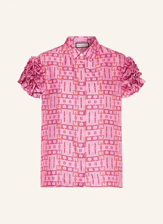 Sem per Lei Sem Per Lei Blusenshirt Aus Seide Mit R&uuml;schen pink
