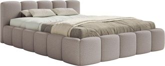 Selsey Selsey - Cloudy Low - Polsterbett 180x200 mit Holzlattenrost, hellgrau Bouclé