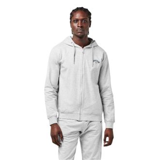 Aquascutum Hoodie mit durchgehendem Rei&szlig;verschluss f&uuml;r Herren, Ma&szlig;geschneidert (Grau meliert)
