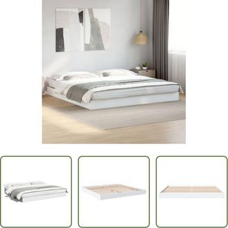 vidaXL vidaXL Holz Bett - Bettgestell ohne Matratze Wei&szlig; 180x200 cm Holzwerkstoff