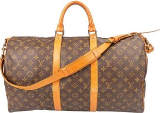 Louis Vuitton Crossbody Bags - Louis Vuitton Canvas Monogram Keepall 50 Bandoulie - Gr. unisize - in Braun - für Damen
