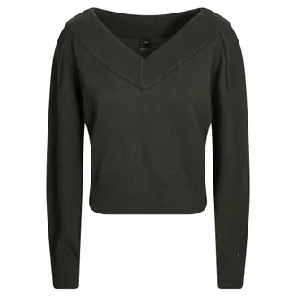 Pinko Pinko, Femme, Pulls, Vert, Taille: 40 FR V-neck Tricots