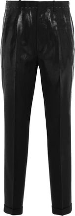 Maison Margiela Homme, Pantalons, Noir, Taille: M Foiled Wool Pantalons
