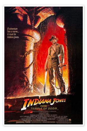 Posterlounge Indiana Jones und der Tempel des Todes (englisch) I Poster 40 x 60 cm Wandbilder Wanddeko