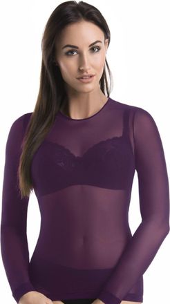Teyli Transparente Blusen Langarm - Mesh Oberteil Damen mit Rundhalsausschnitt - Durchsichtiges Oberteil Damen - Netz Bluse Frauen - Durchsichtige Top - Net
