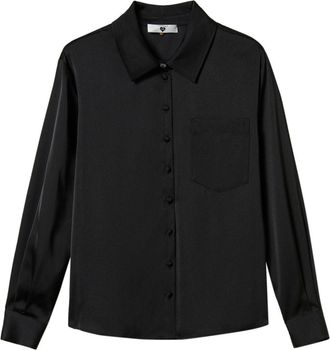 Twin-Set Hemd in Satinoptik - Schwarz